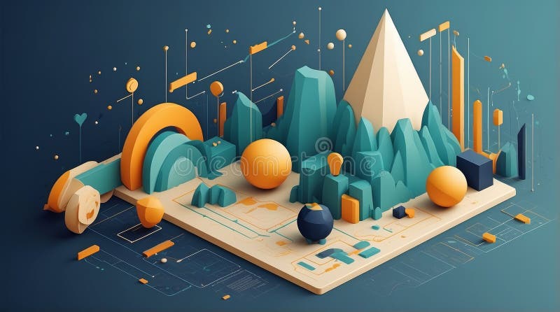 Isometric Blender-Style Business Concept Vector Illustration Stock ...