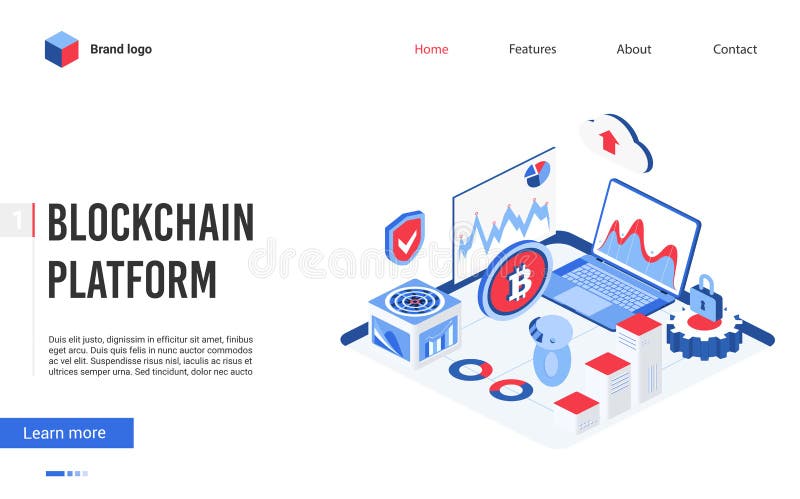 Concept of Blockchain. Cryptocurrency Platform Stock Image - Image of ...
