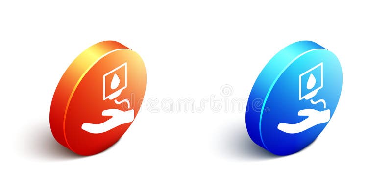 Isometric Blood Donation Icon Isolated on White Background. Orange and ...