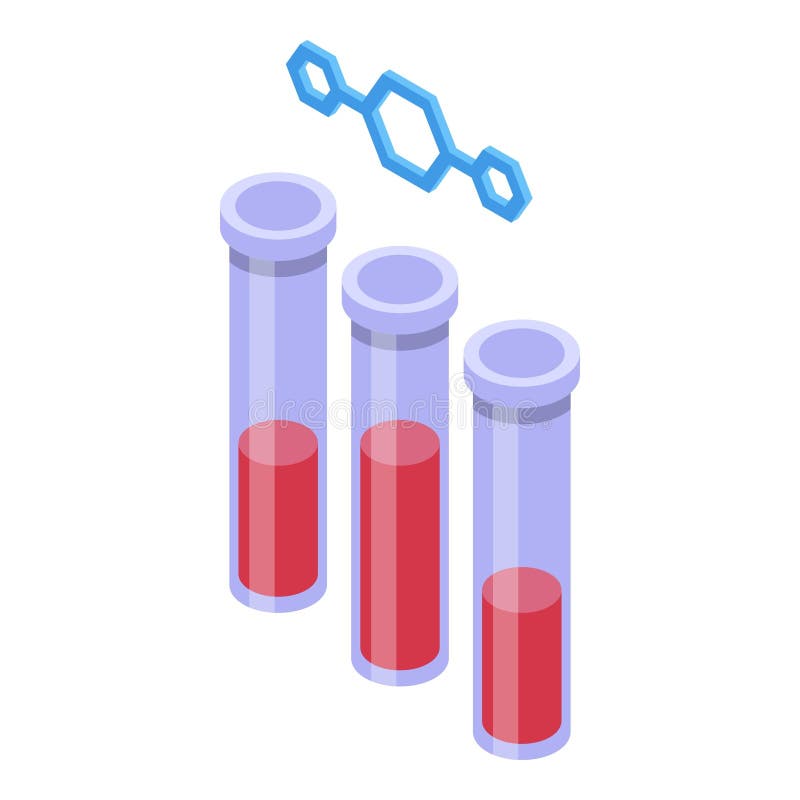 Isometric Blood Test Tubes with Dna Helix Icon Stock Vector ...