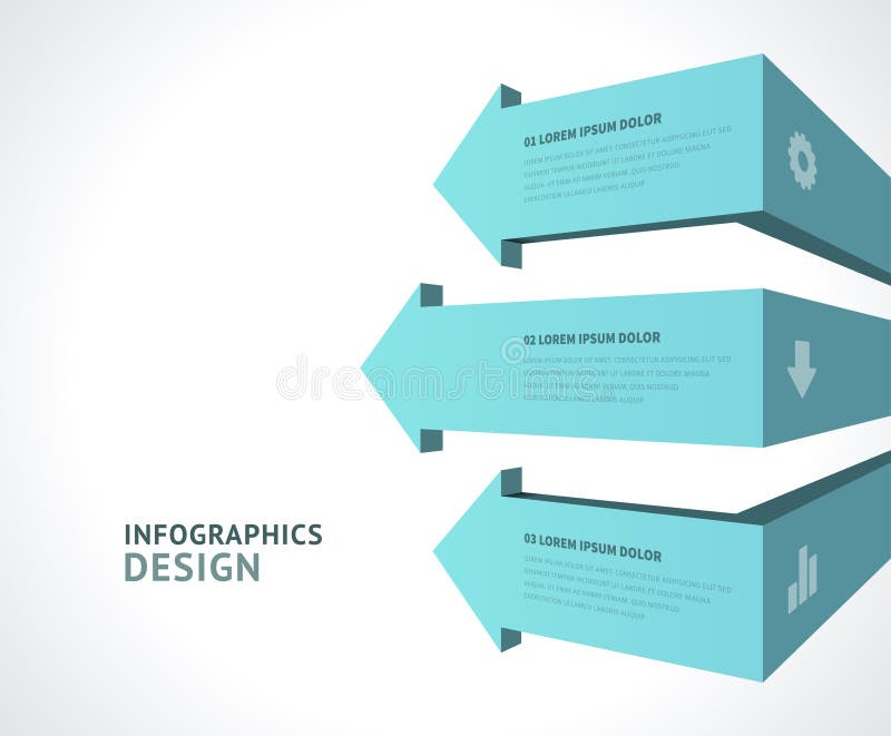 Isometric Blue Angled Arrows Infographics Scheme Design Steps Option ...