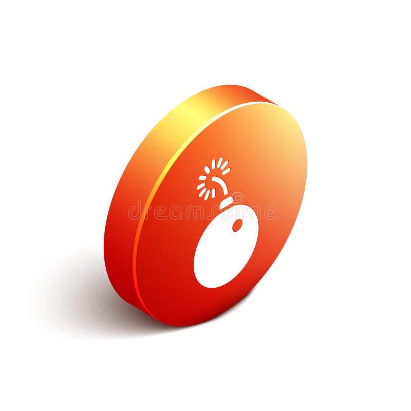 Isometric Bomb Ready To Explode Icon Isolated on White Background ...