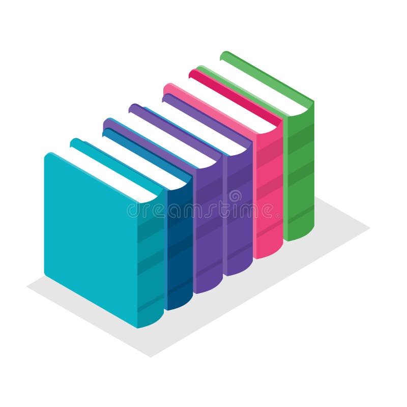 Isometric Books Shop Isolated Concept Stock Vector - Illustration of ...