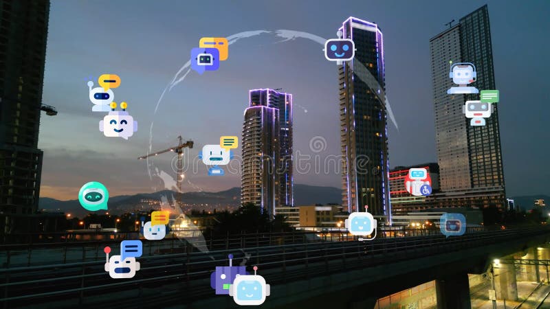 Isometric Bot and Cybersecurity, Artificial Intelligence Concept. AI ...