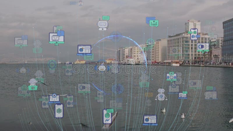 Isometric Bot and Cybersecurity, Artificial Intelligence Concept. AI ...