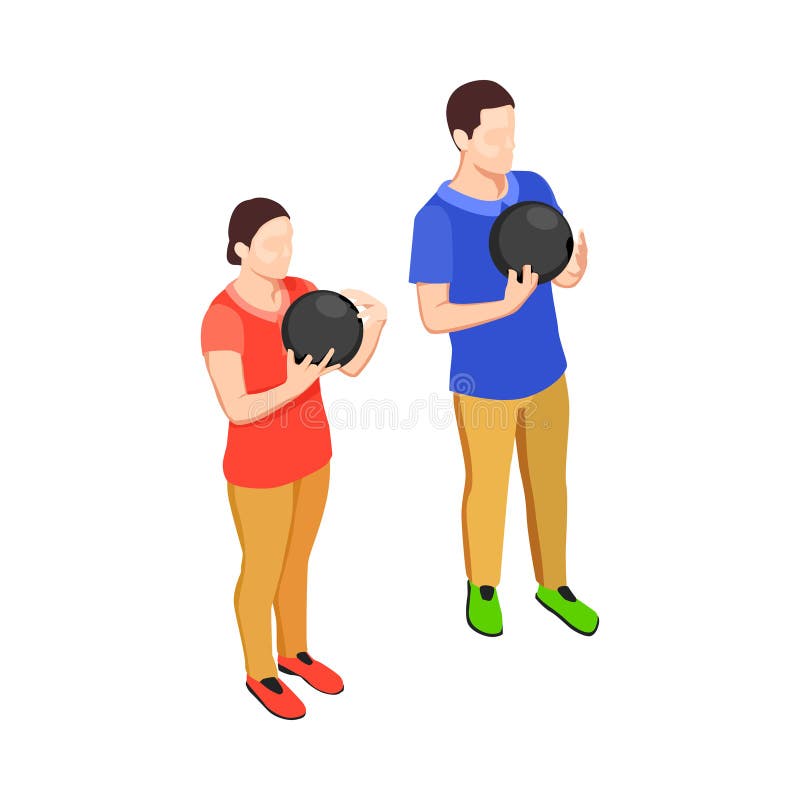 Isometric Bowling Players stock vector. Illustration of leisure - 273653378