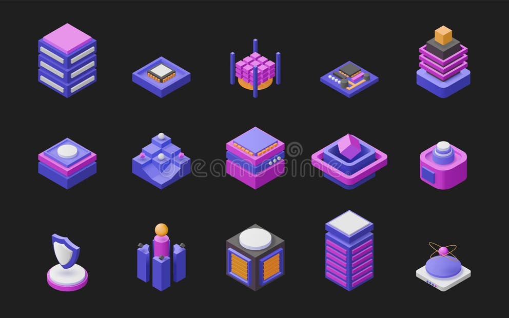 Isometric Box. 3d Technology Cube in Digital Perspective. Abstract ...