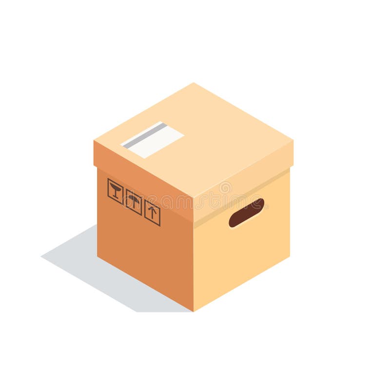 Isometric Box Isolated on White Background. Stock Vector - Illustration ...