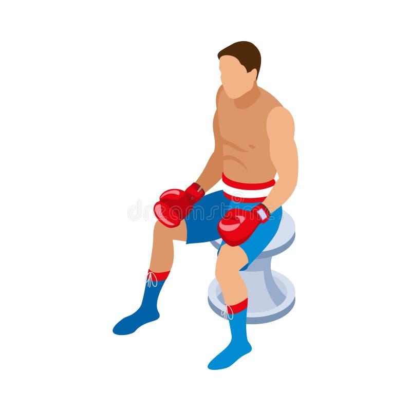 Isometric Boxer Illustration Stock Vector - Illustration of champion ...