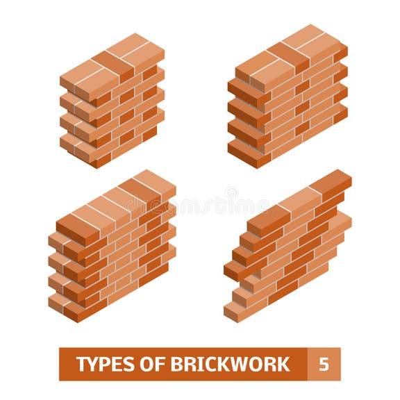 Isometric Brick Course Patterns Stock Illustration - Illustration of ...