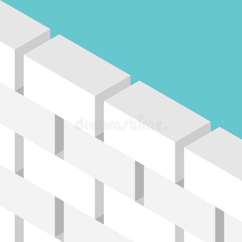 Isometric Brick Wall. Construction, Obstacle, Restriction, Isolation ...