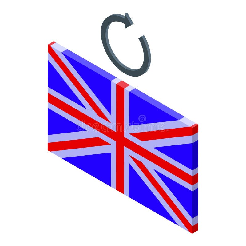 Isometric British Flag with Refresh Arrow Stock Vector - Illustration ...