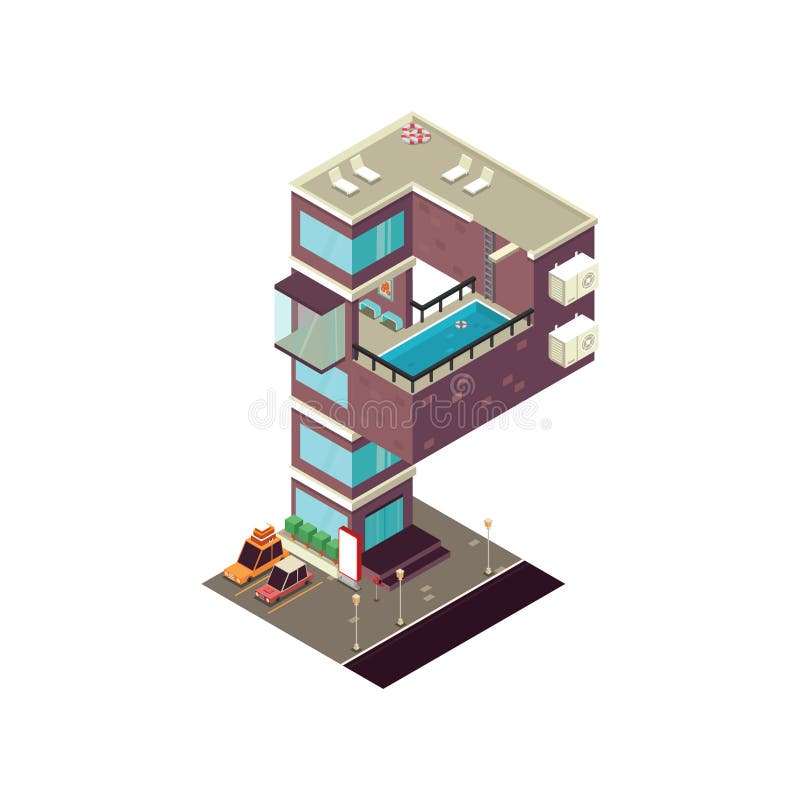 Isometric Building Alphabet P. Vector Illustration Decorative Design ...