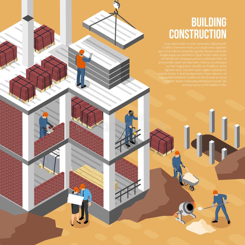 Building Construction Isometric Infographics Stock Vector ...
