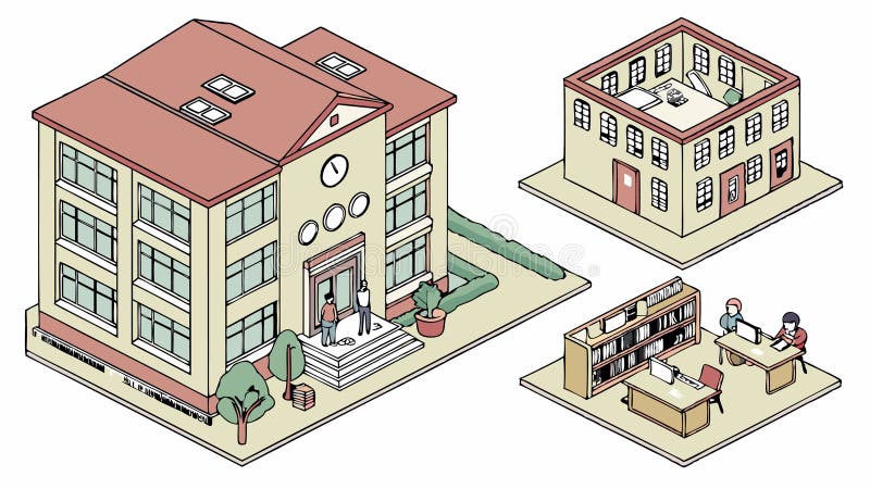 Isometric Building Design Architecture and Urban Planning Structure ...