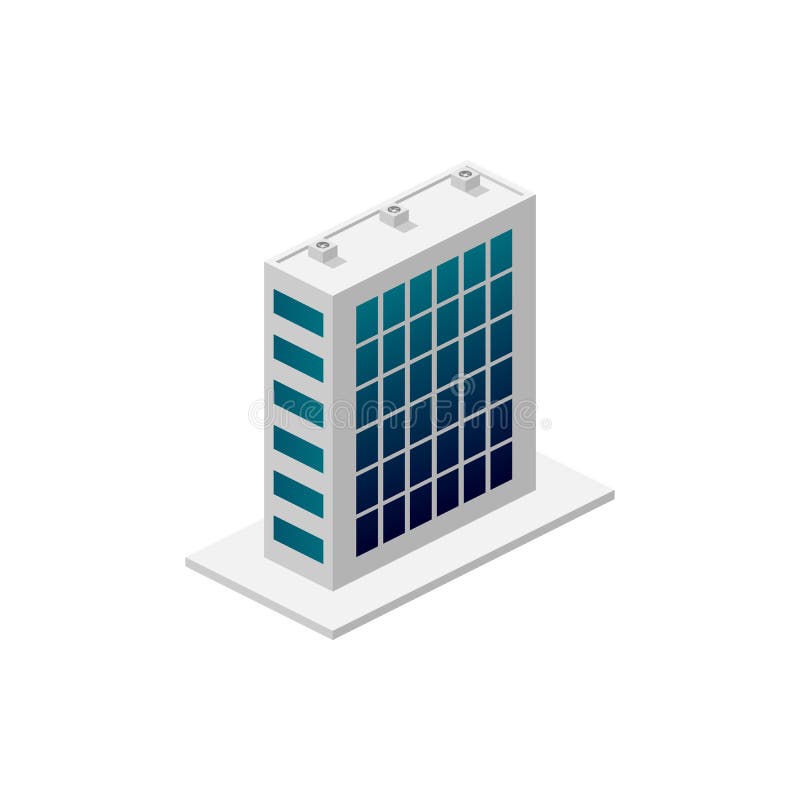 Smart City or Intelligent Building Isometric Vector Concept. Building ...
