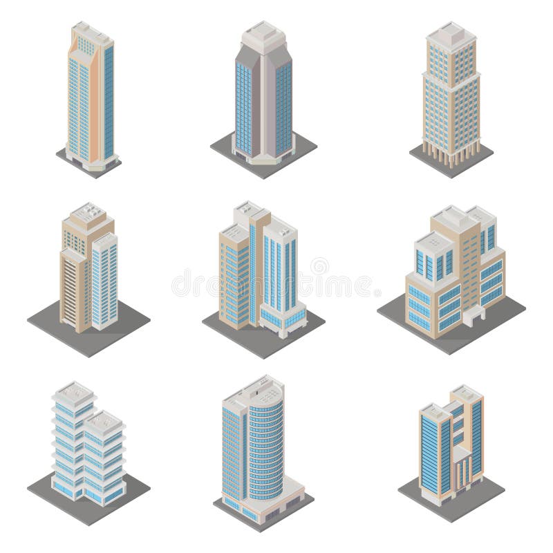 Isometric building icon stock illustration. Illustration of condominium ...