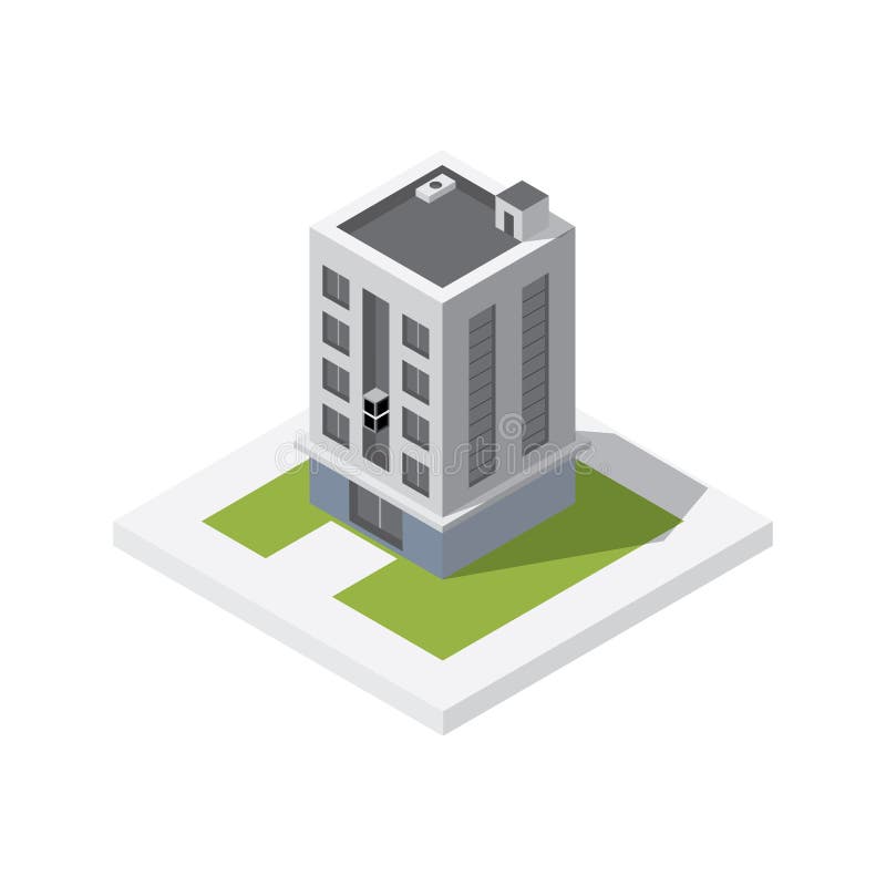 Isometric Building Icon for Web and Mobile Vector Illustraion Stock ...