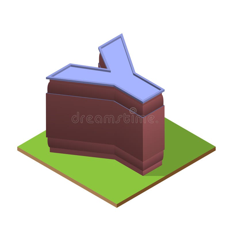 Isometric Building Letter Y Form Stock Vector - Illustration of ...