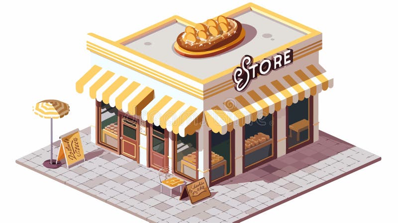 Isometric Building Shop Bakery Shop Vector Illustration Stock Vector ...