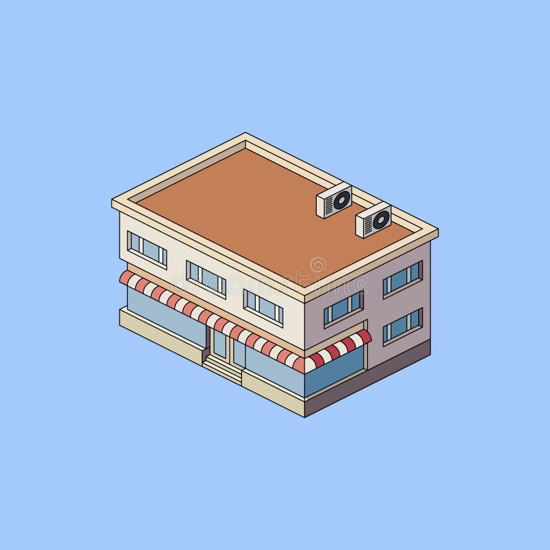 Isometric Building of a Shop. Vector Illustration Stock Vector ...