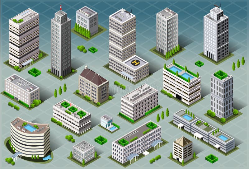 Office Isometric Building Stock Illustrations – 16,793 Office Isometric ...