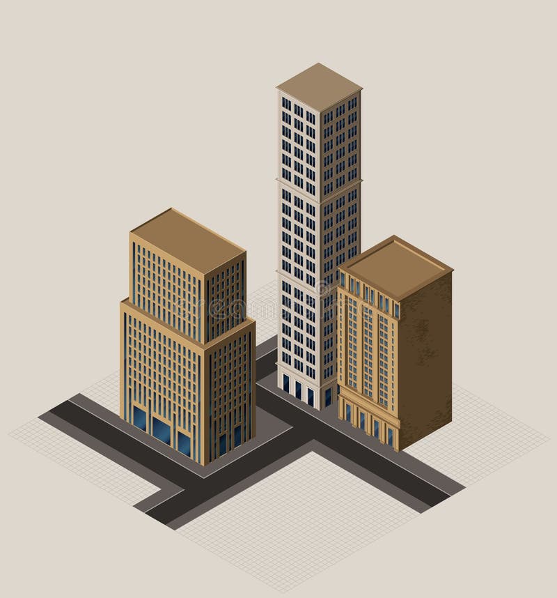 Isometric Buildings - Vector Stock Vector - Illustration of building ...