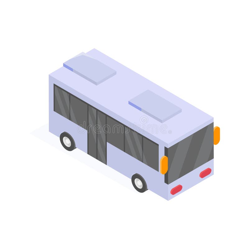 Isometric Bus Icon Representing Urban Public Transportation Services ...