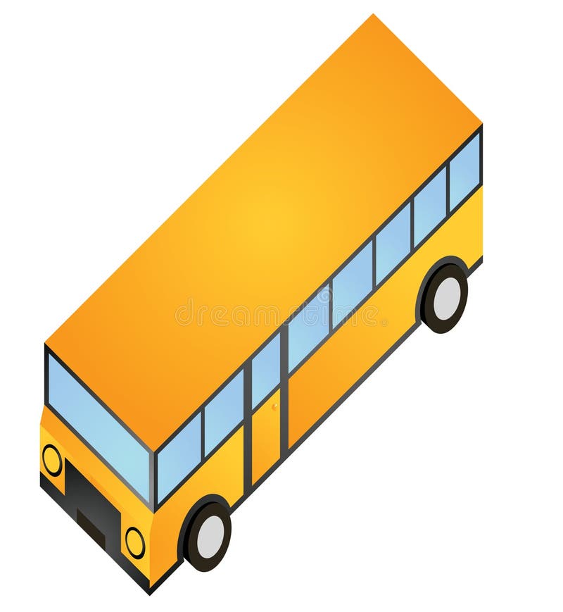 Isometric bus school stock vector. Illustration of child - 26398285