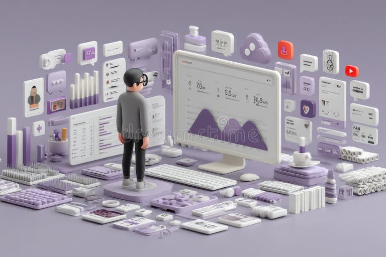 Isometric Business Analytics Dashboard with Vibrant Infographics and ...