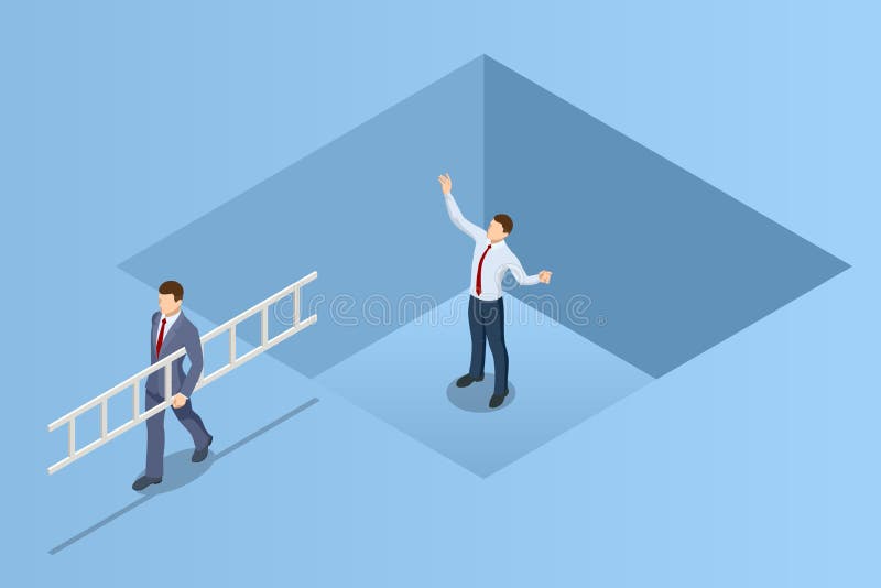 Isometric Business Crisis, Bank Debt, Bankruptcy. Finding the Right ...