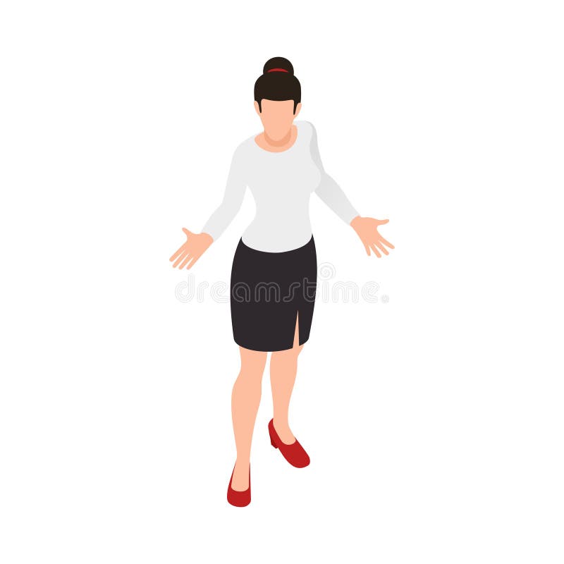 Isometric Business Lady Composition Stock Vector - Illustration of ...