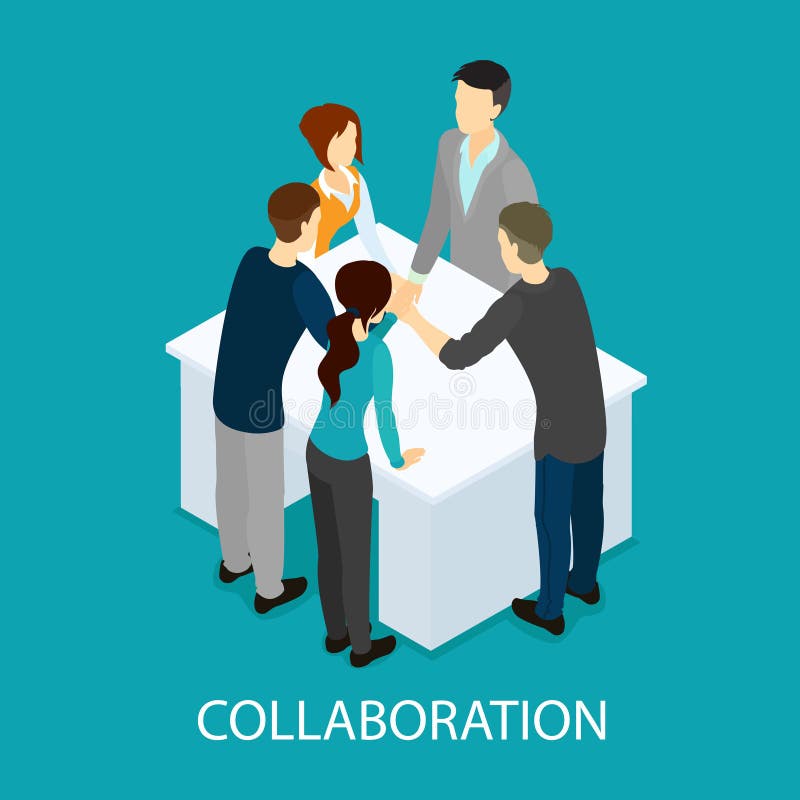 Isometric Business Partnership Template Stock Vector - Illustration of ...