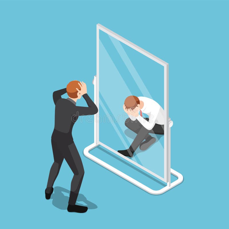 Businessman See Idea Mirror Stock Illustrations – 10 Businessman See ...