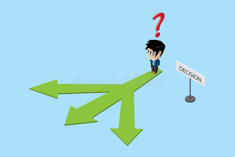 Businessman Decision In Front Of The Doors Decision And Business