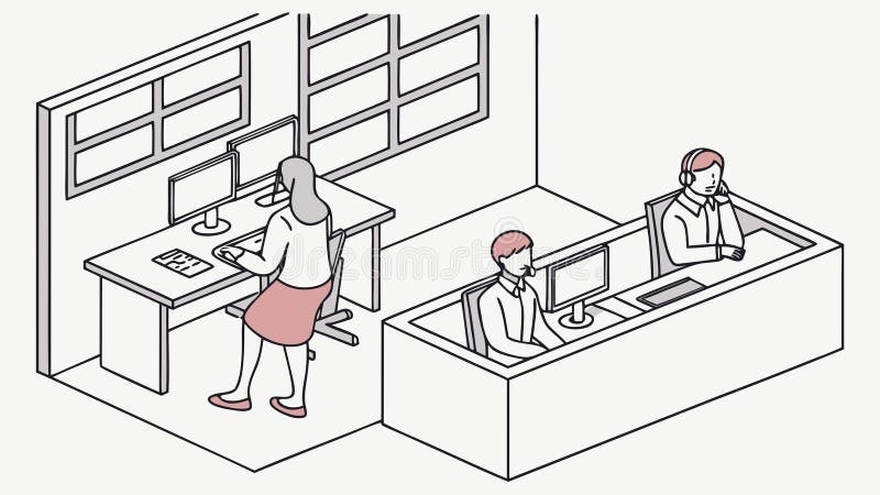 Isometric Bustling Call Center, Efficient Customer Service, Vector Design Generative AI Stock ...