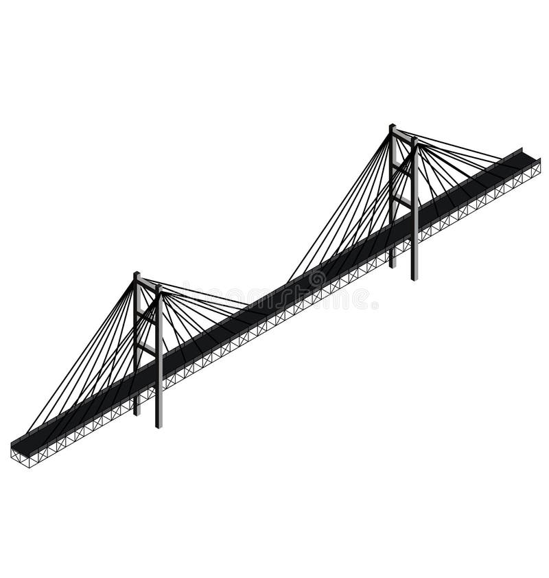 Isometric Cable Stayed Bridge Stock Illustrations – 8 Isometric Cable ...