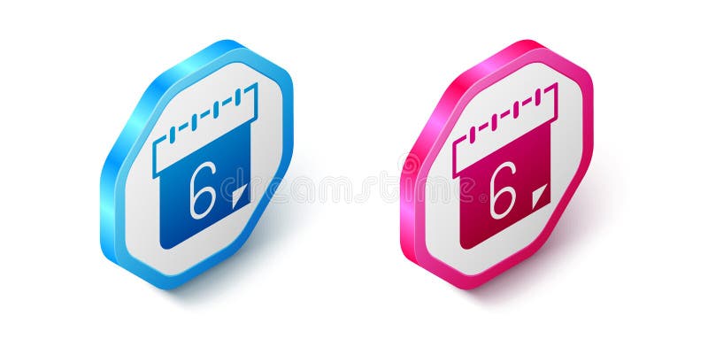 Isometric Calendar Icon Isolated on White Background. Event Reminder ...