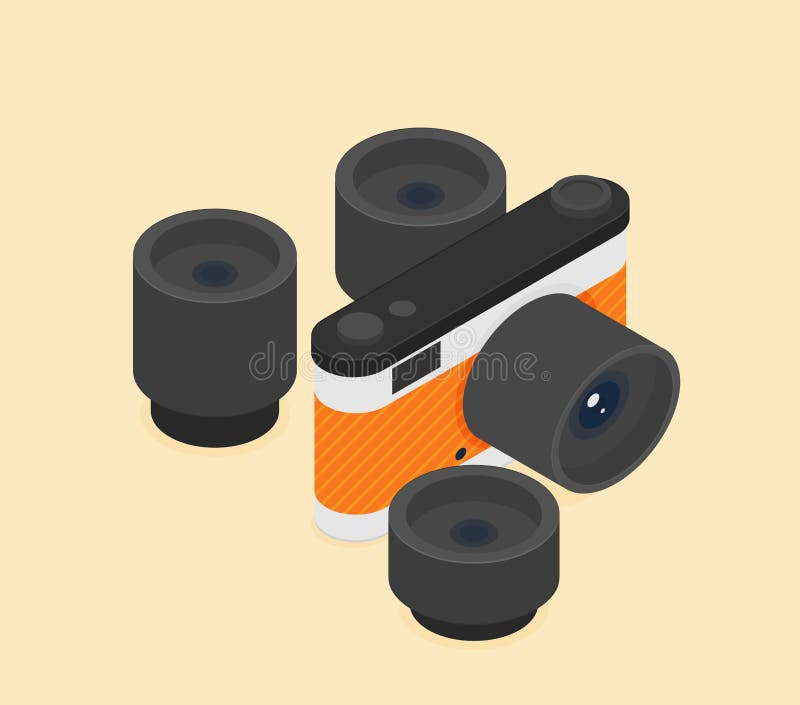 Isometric Camera Flat Vector Icon Stock Vector - Illustration of style ...