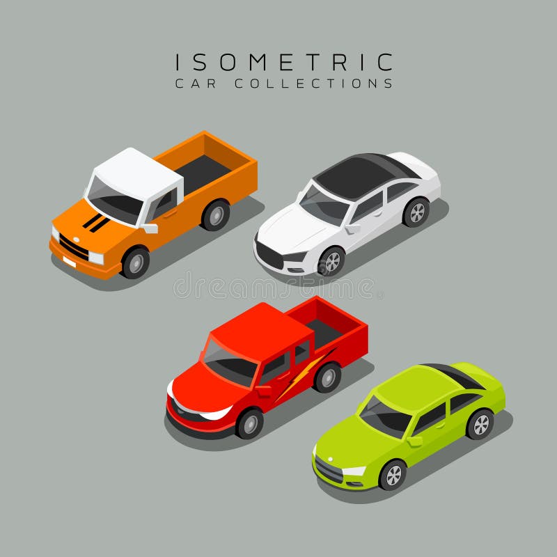 Isometric car collections stock vector. Illustration of isolated - 96984034