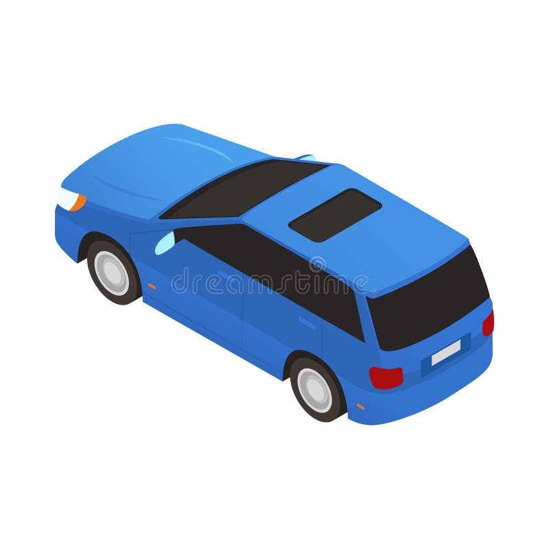 Isometric Car Illustration stock vector. Illustration of driver - 257906291