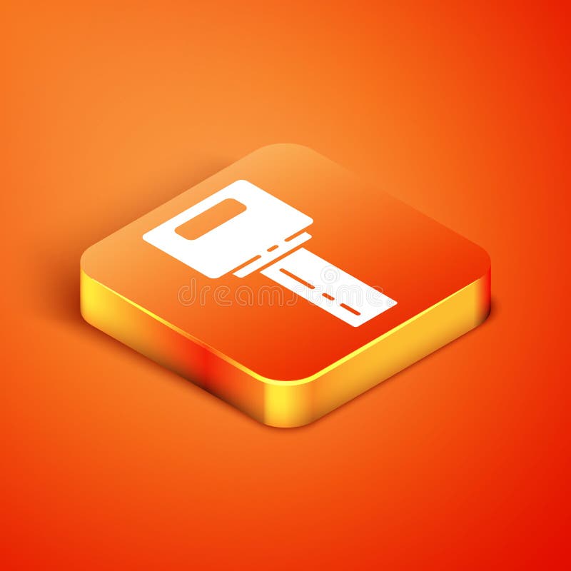 Isometric Car Key with Remote Icon Isolated on Orange Background. Car ...