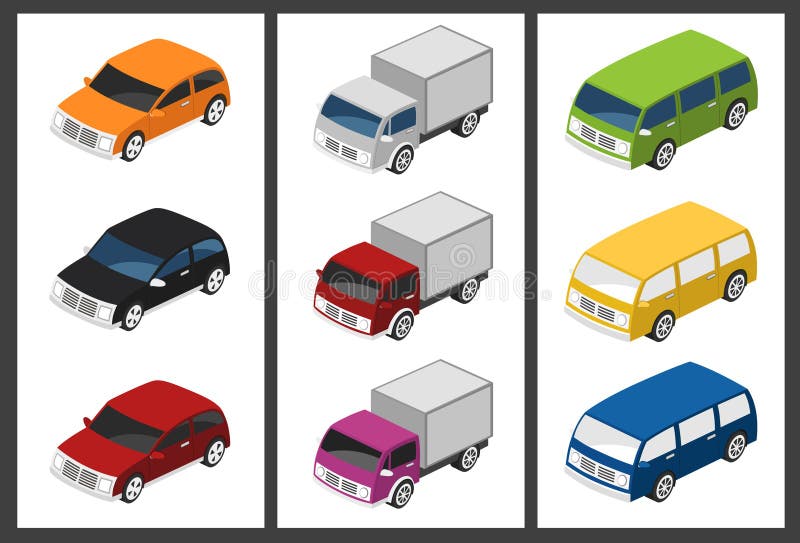 Isometric car set stock vector. Illustration of isometric - 20316082