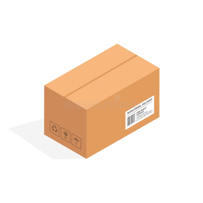 Isometric Cardboard Box Packaging , Vector Illustration Design Stock ...