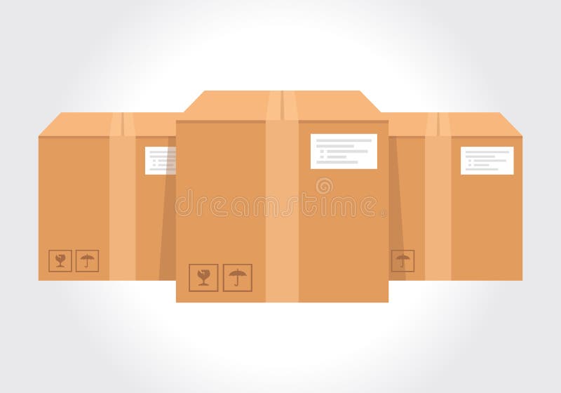 Isometric Cardboard Box Packaging , Vector Illustration Design Stock ...