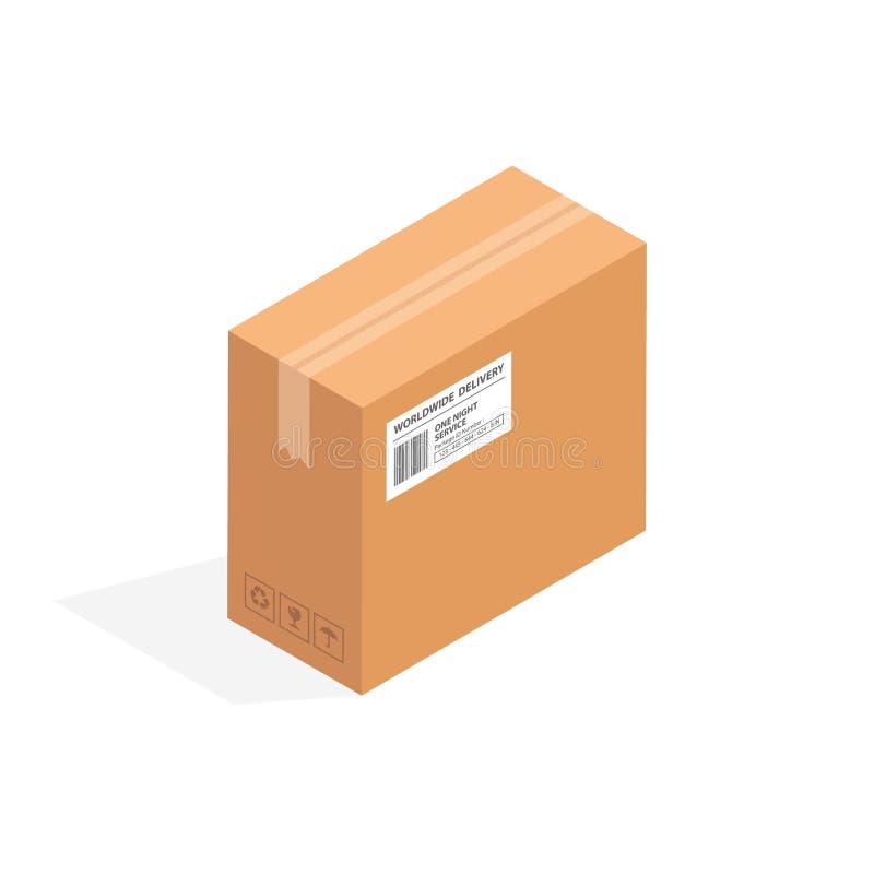Isometric Cardboard Box Packaging , Vector Illustration Design Stock ...