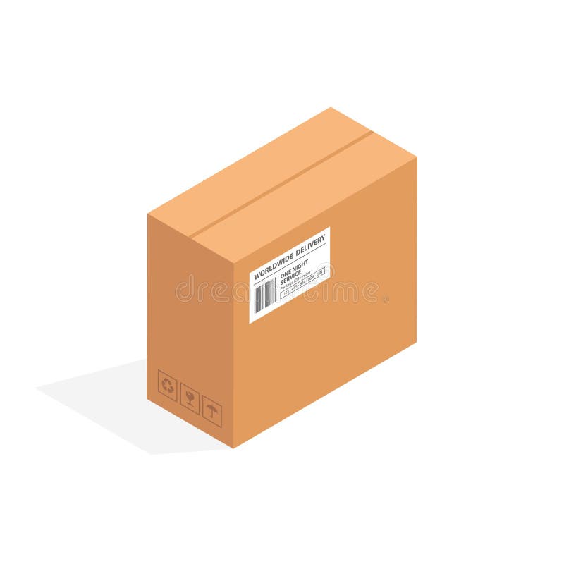 Isometric Cardboard Box Packaging , Vector Illustration Design Stock ...