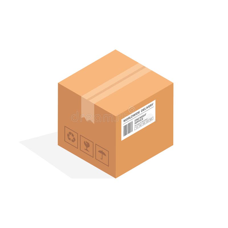 Isometric Cardboard Box Packaging , Vector Illustration Design Stock ...
