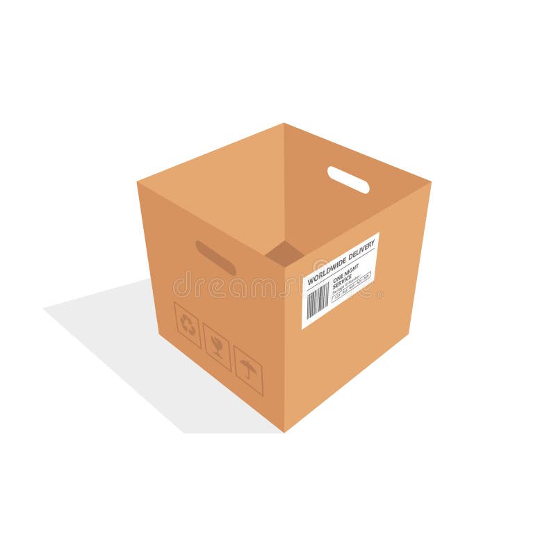 Isometric Cardboard Box Packaging Isolated, Vector Illustration Design ...