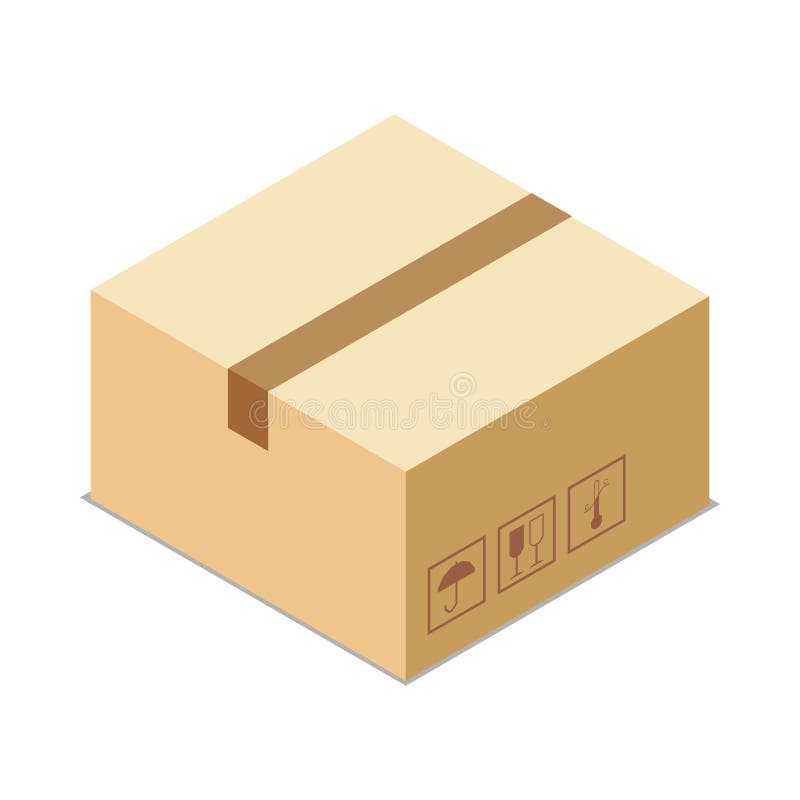 Isometric Cardboard Box Packaging , Vector Illustration Design Stock ...